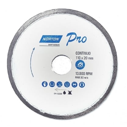 Disco Diamantado Pro EN13236 110X20mm Norton