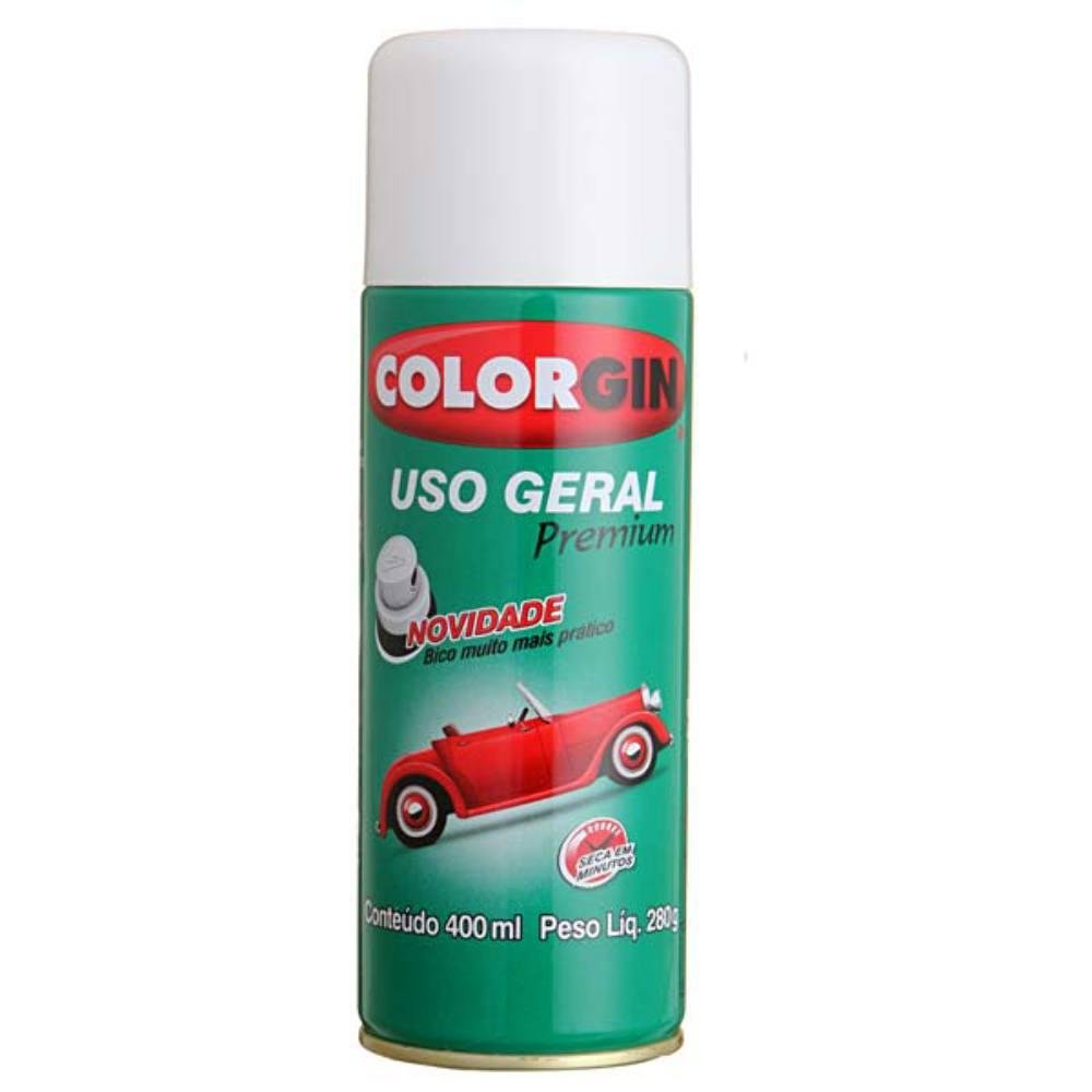 Spray Uso Geral Branco Fosco Intenso 54011 400ml Colorgin