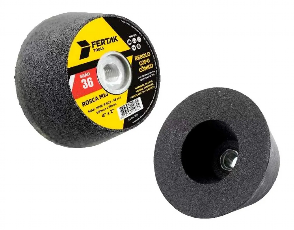 Rebolo Copo Conico Grao 36 Ref: 2907 Fertak Tools