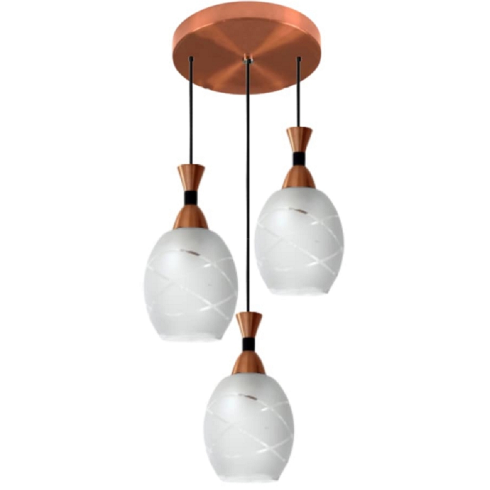 Pendente Malasia Cobre 3 lampadas Kin Light