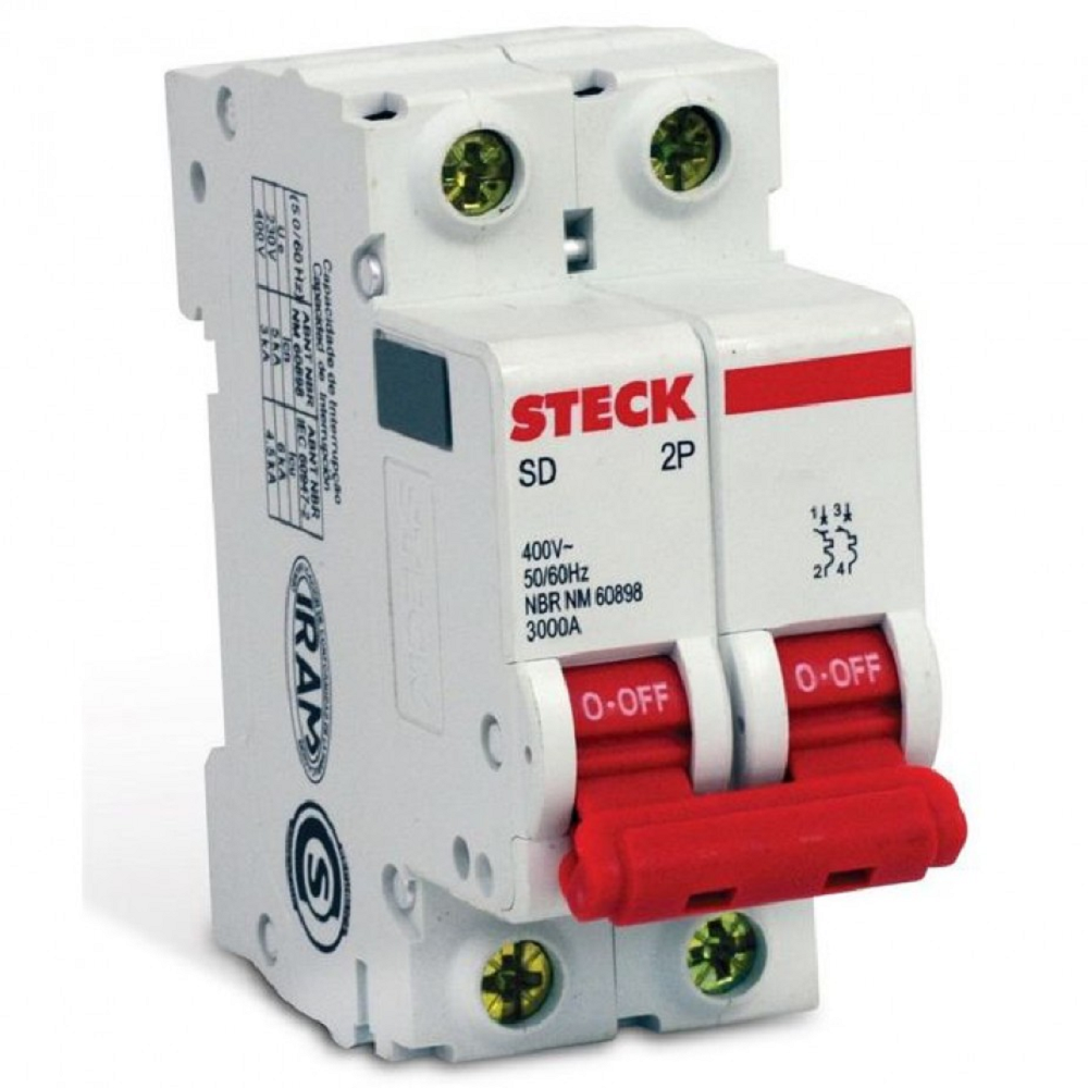 Disjuntor Bipolar Din Curva C 50A Steck