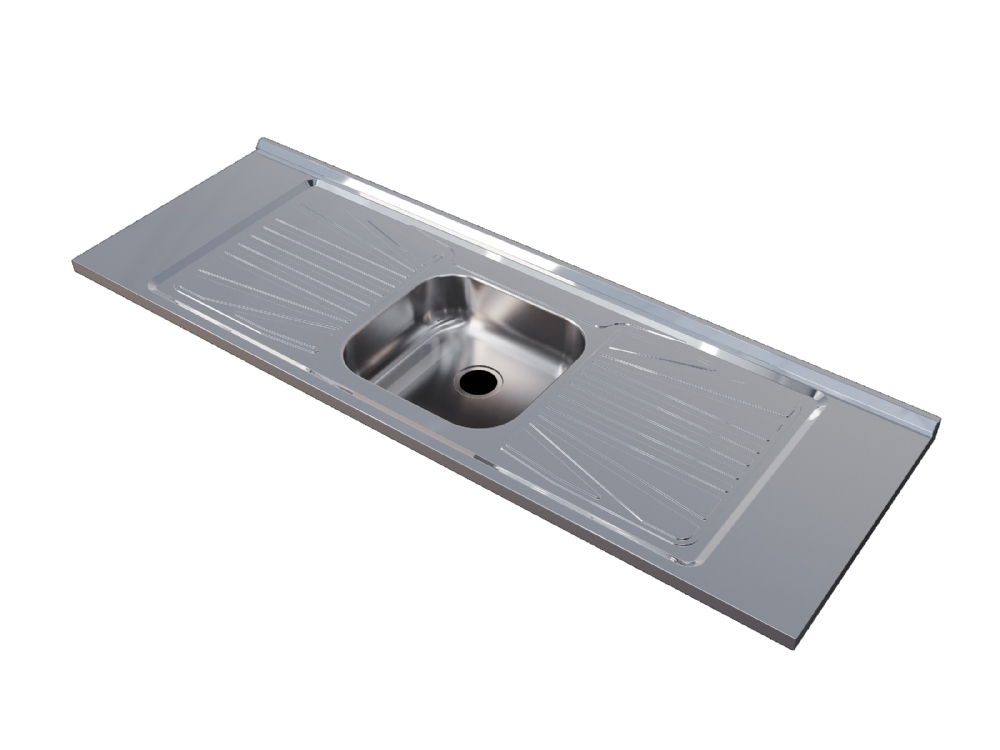 Pia de Inox 1,50mt x 0,52mt Fabrinox