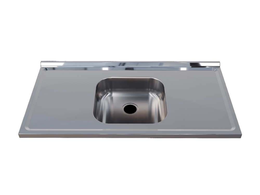 Pia de Inox 1,00mt x 0,52mt Fabrinox